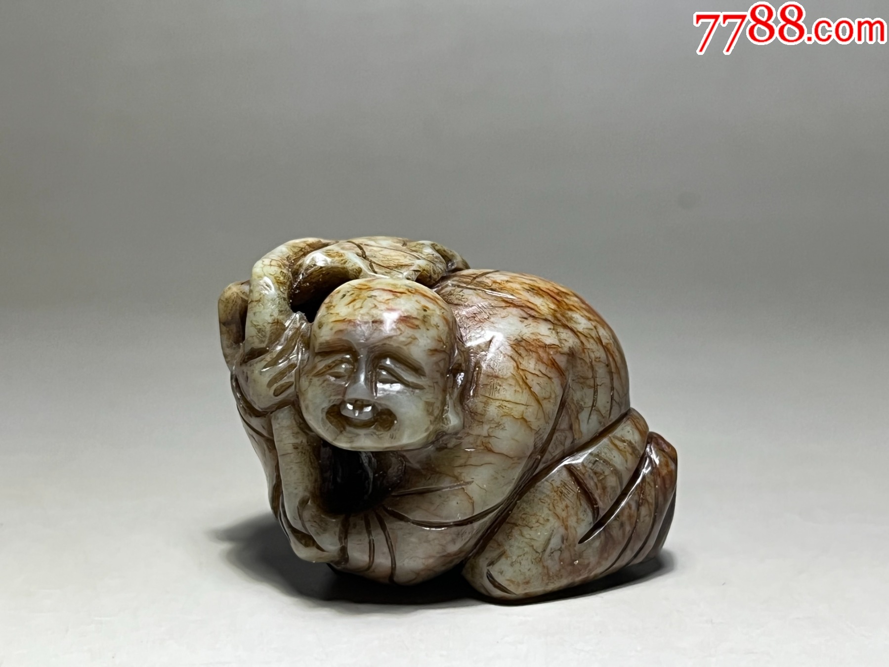 老和田白玉红沁执荷童子 和田玉 三河居士7788收藏 收藏热线