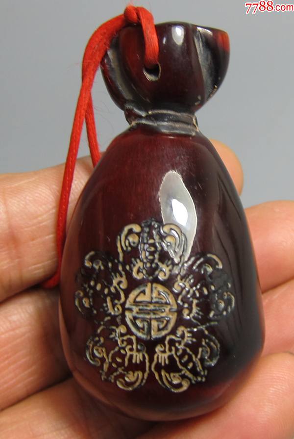 老角雕【五福捧寿&福寿双全】挂件&小把件_角制饰品_聚雅堂主【7788收藏__收藏热线】