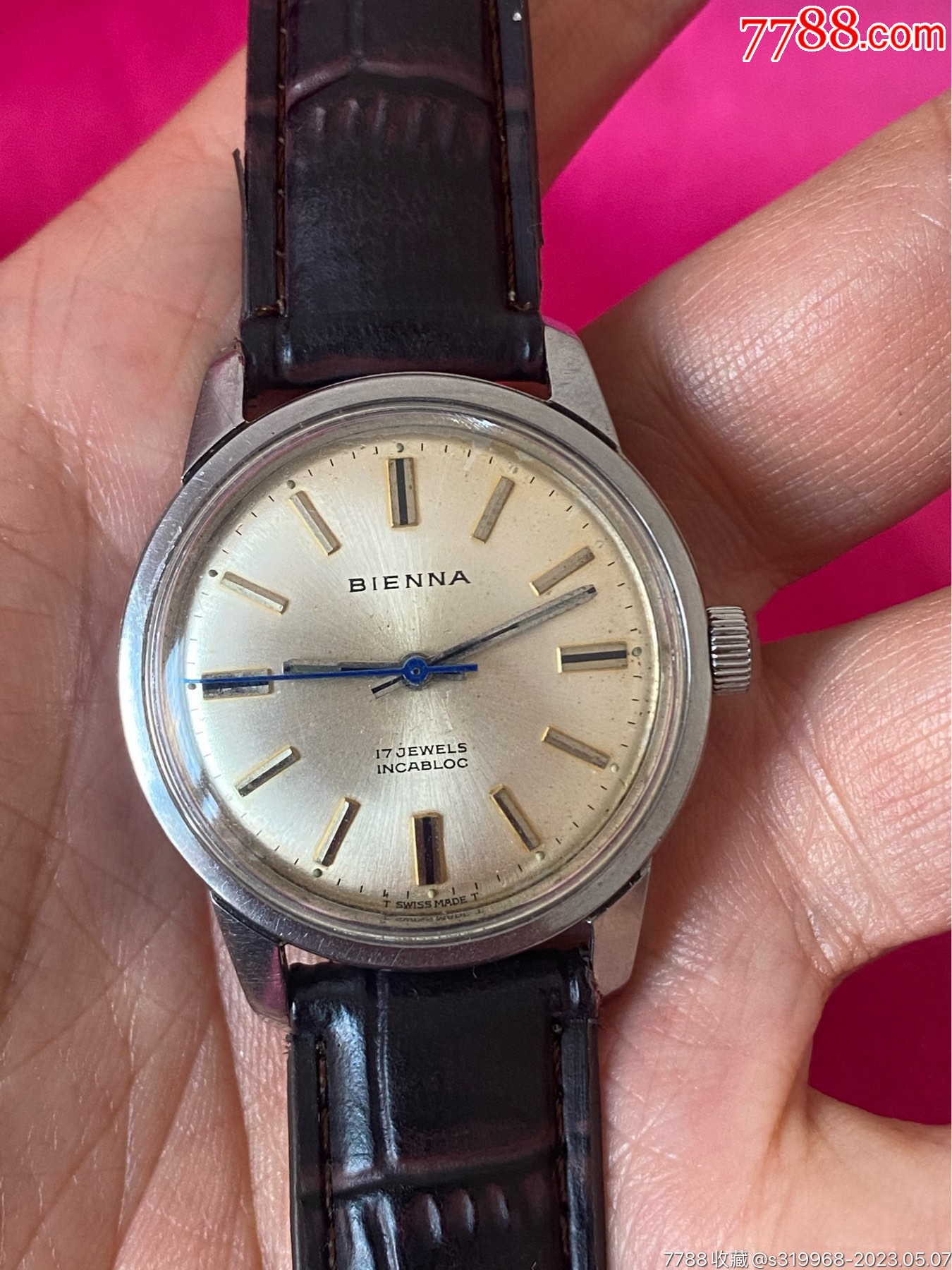 瑞士进口古董表比恩纳BIENNA，走时准确，各项功能正常，品相近8成新，表径34_手表/腕表_往日滴答滴答【7788收藏__收藏热线】