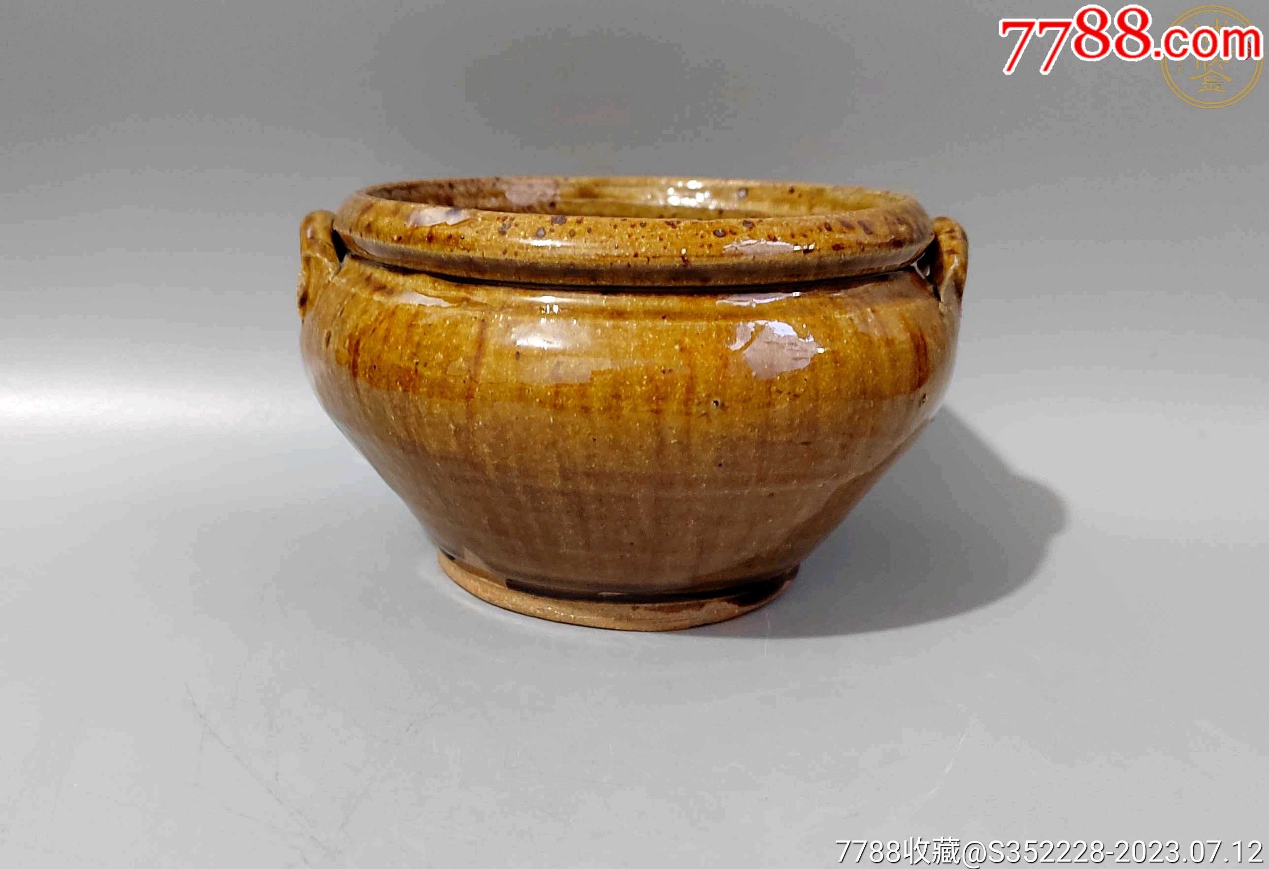 民国黄釉双系罐_青白瓷/影青瓷_我独昏昏【7788收藏__收藏热线】