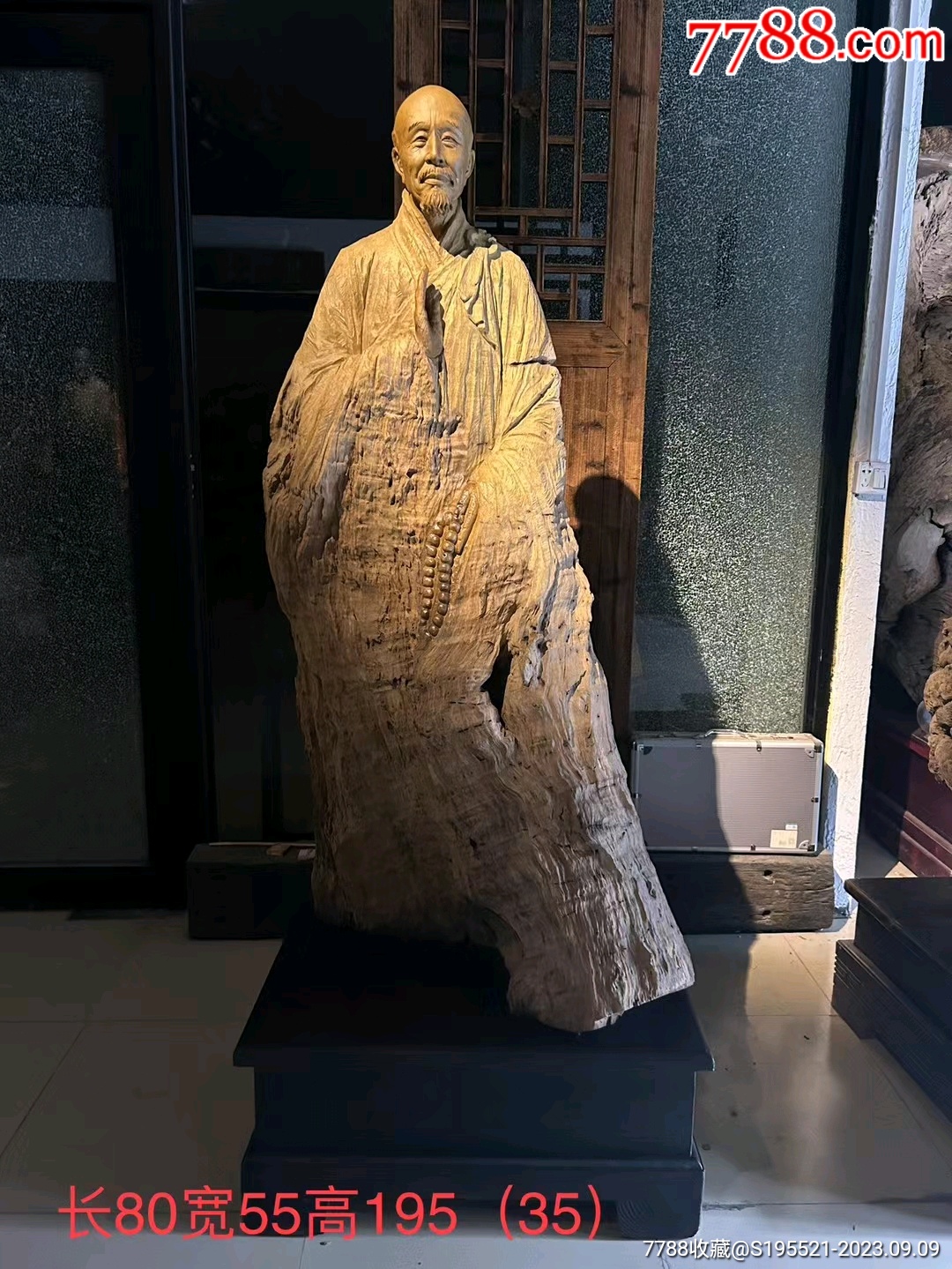 楠木木雕弘一法师_木佛像/人像_石缘根艺臻品馆【7788收藏__收藏热线】