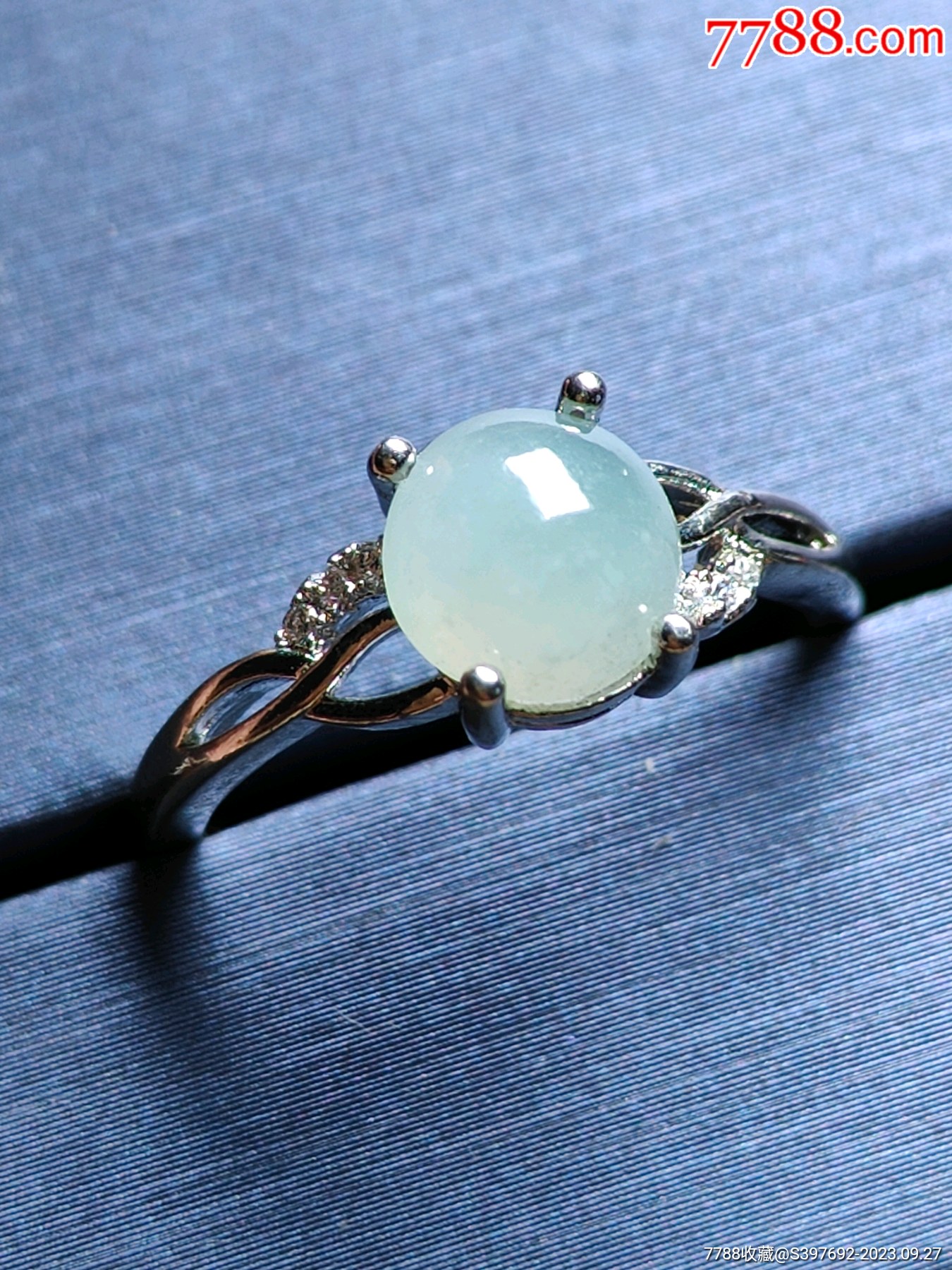 s925纯银镶翡翠戒指，佩戴精致漂亮。_翡翠/缅甸玉_随安玉器文玩阁【7788收藏__收藏热线】