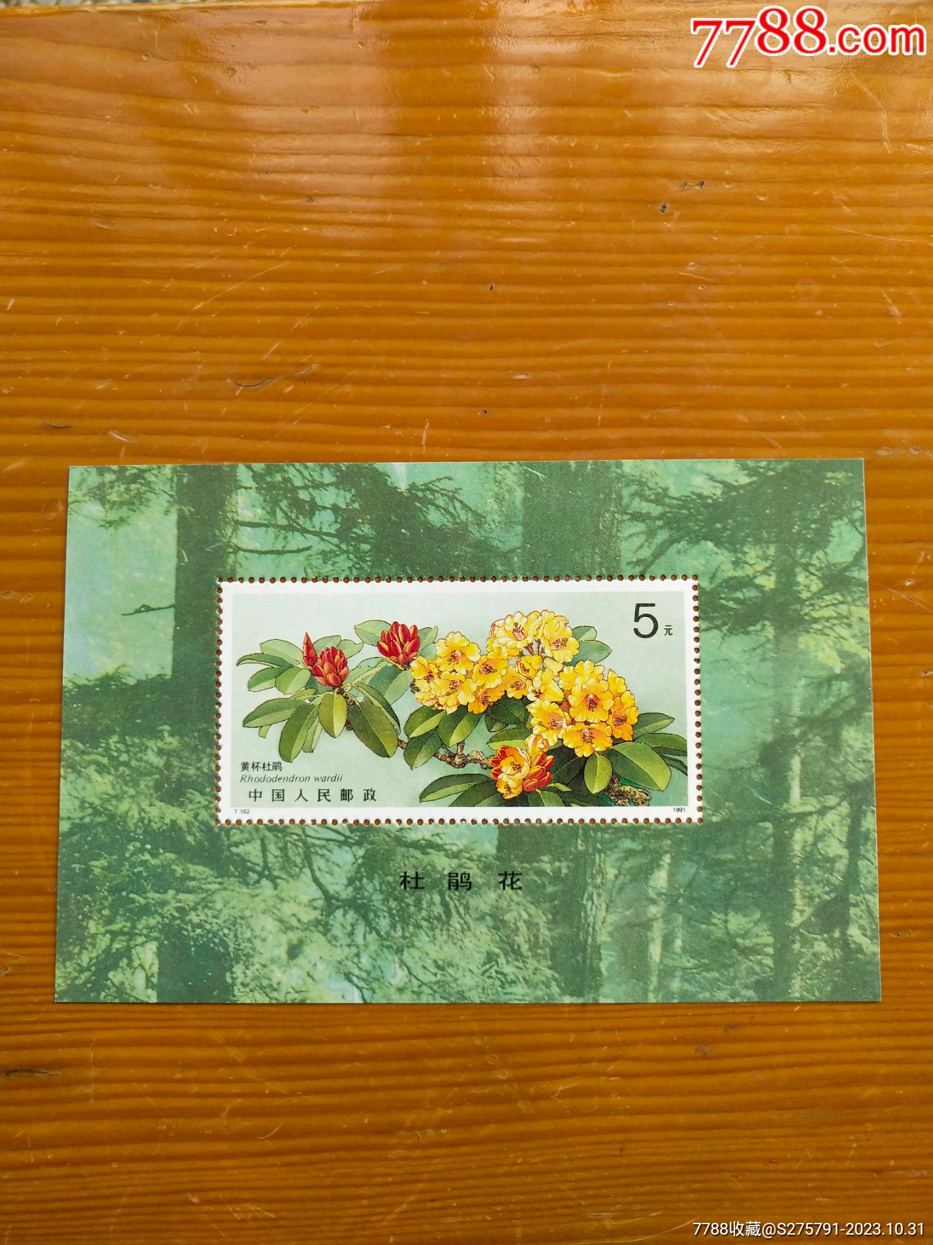 T162黄杯杜鹃小型张（1991年）_“T”字邮票_天一素德老物件【7788收藏__收藏热线】
