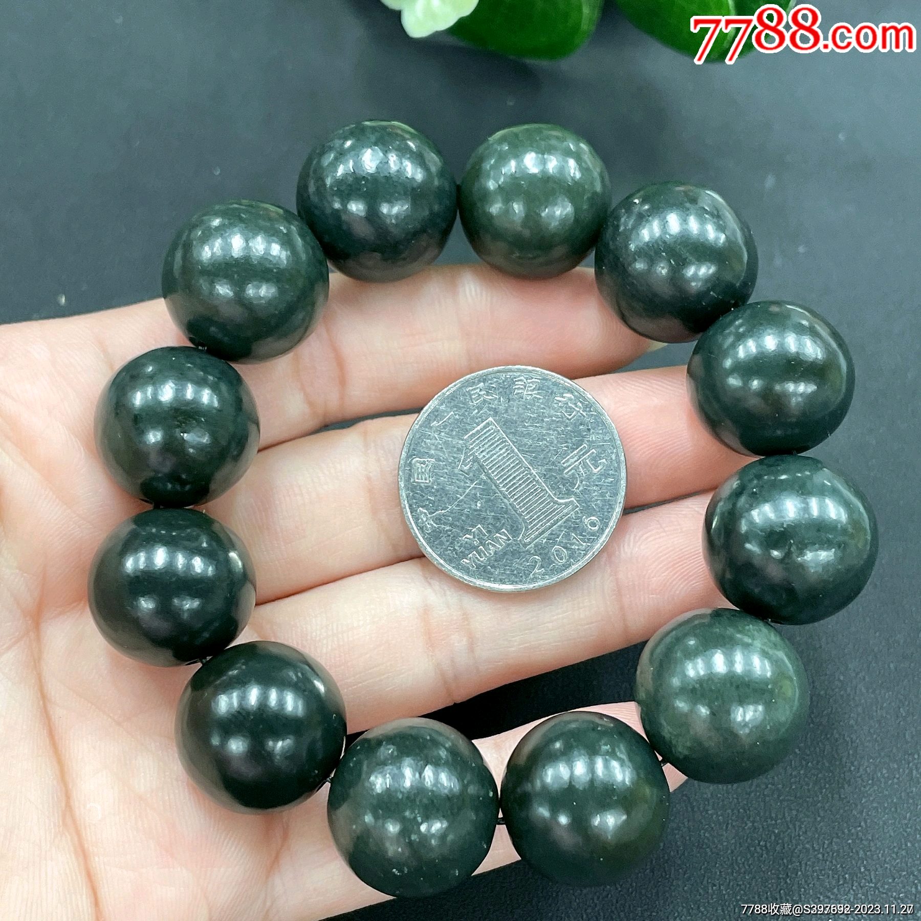 和田玉手串卡17.2mm左右总重量98.52g。特价清出_翡翠/缅甸玉_随安玉器文玩阁【7788收藏__收藏热线】