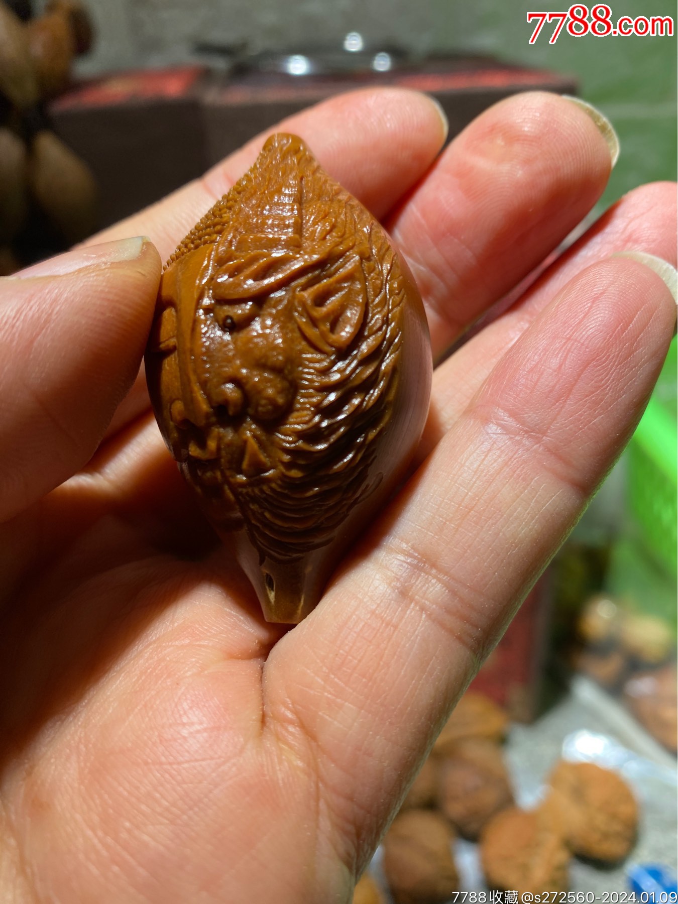 福利苏工核雕纯手工一念之间，个性十足，等待有缘人，尺寸3。0x5.35市场独一个-价格:300元-au36556924-橄榄核雕 -加价 ...