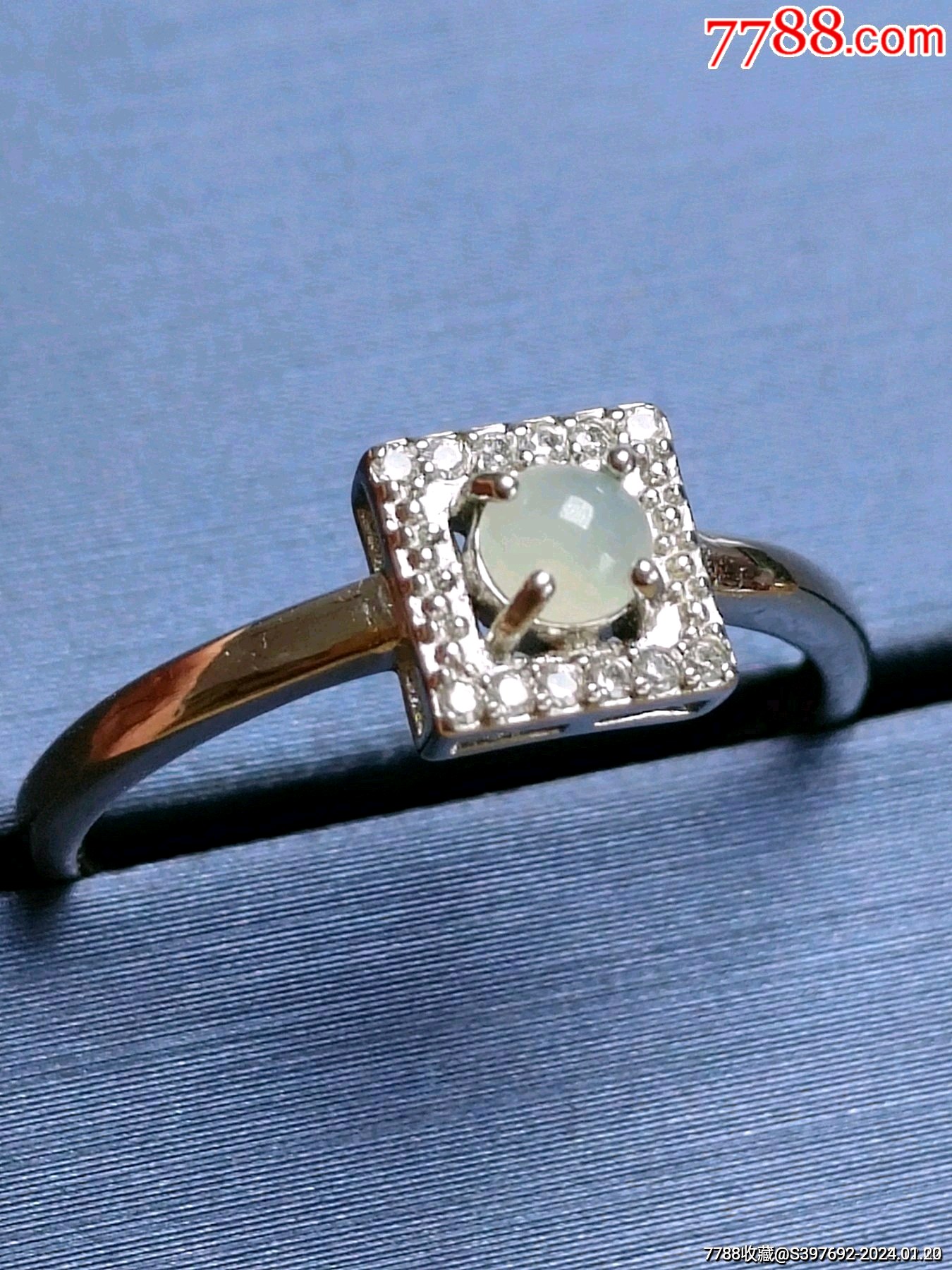 s925纯银镶翡翠戒指，佩戴精致漂亮。活口，可以自己调节大小s925纯银镶翡翠戒_翡翠/缅甸玉_随安玉器文玩阁【7788收藏__收藏热线】