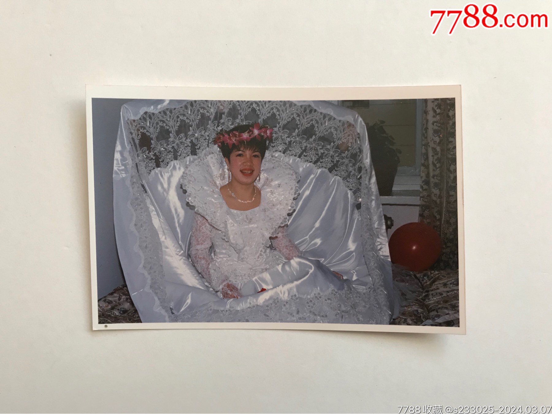 美女结婚老照片一张-价格:5元-au37038827-老照片 -加价-7788收藏__收藏热线