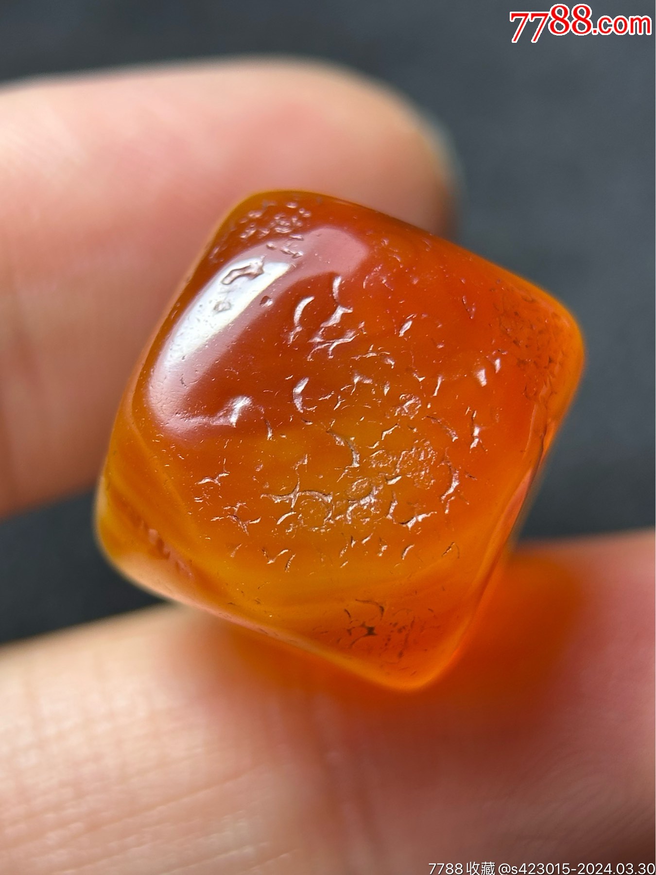 三文鱼色多棱老玛瑙珠_玛瑙_小珠佩奇藏传【7788收藏__收藏热线】