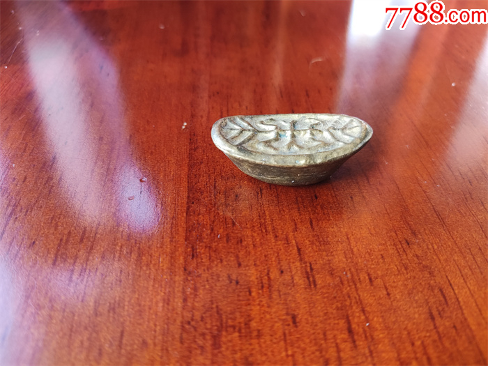 民国时期铜鎏金寿字纹元宝型摆饰件-价格:60元-au37414646-铜杂件 -加价-7788收藏__收藏热线