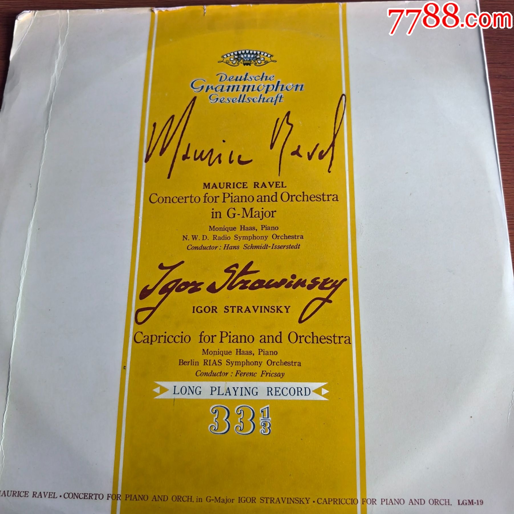 莫里斯·拉威尔-钢琴和管弦乐团协奏曲-指挥-汉斯·施密特-黑胶LP-A23__【7788收藏__收藏热线】