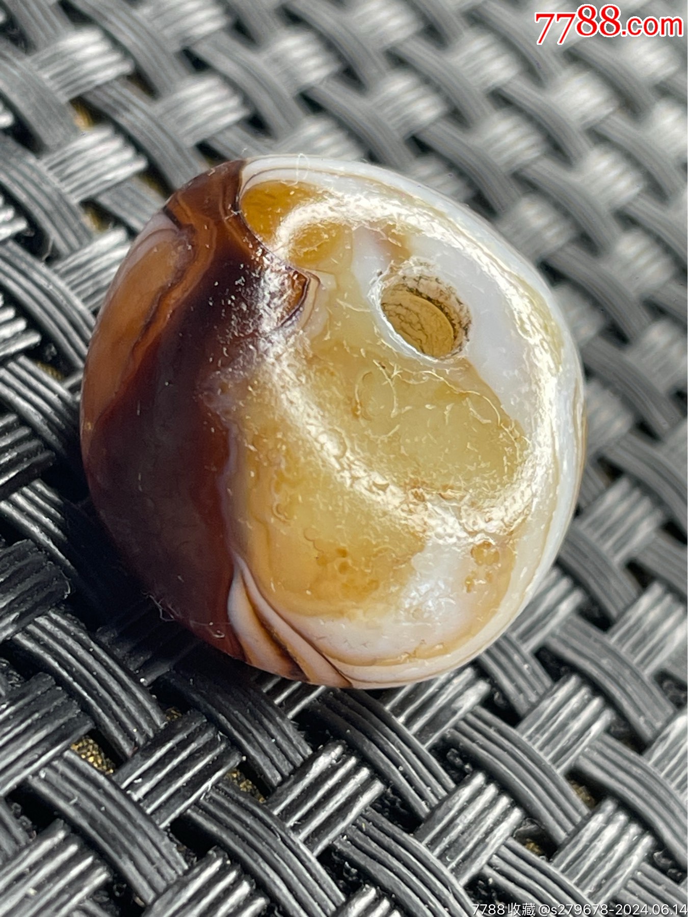 鹤天珠圆珠配珠20mm_玛瑙_古韵红山【7788收藏__收藏热线】