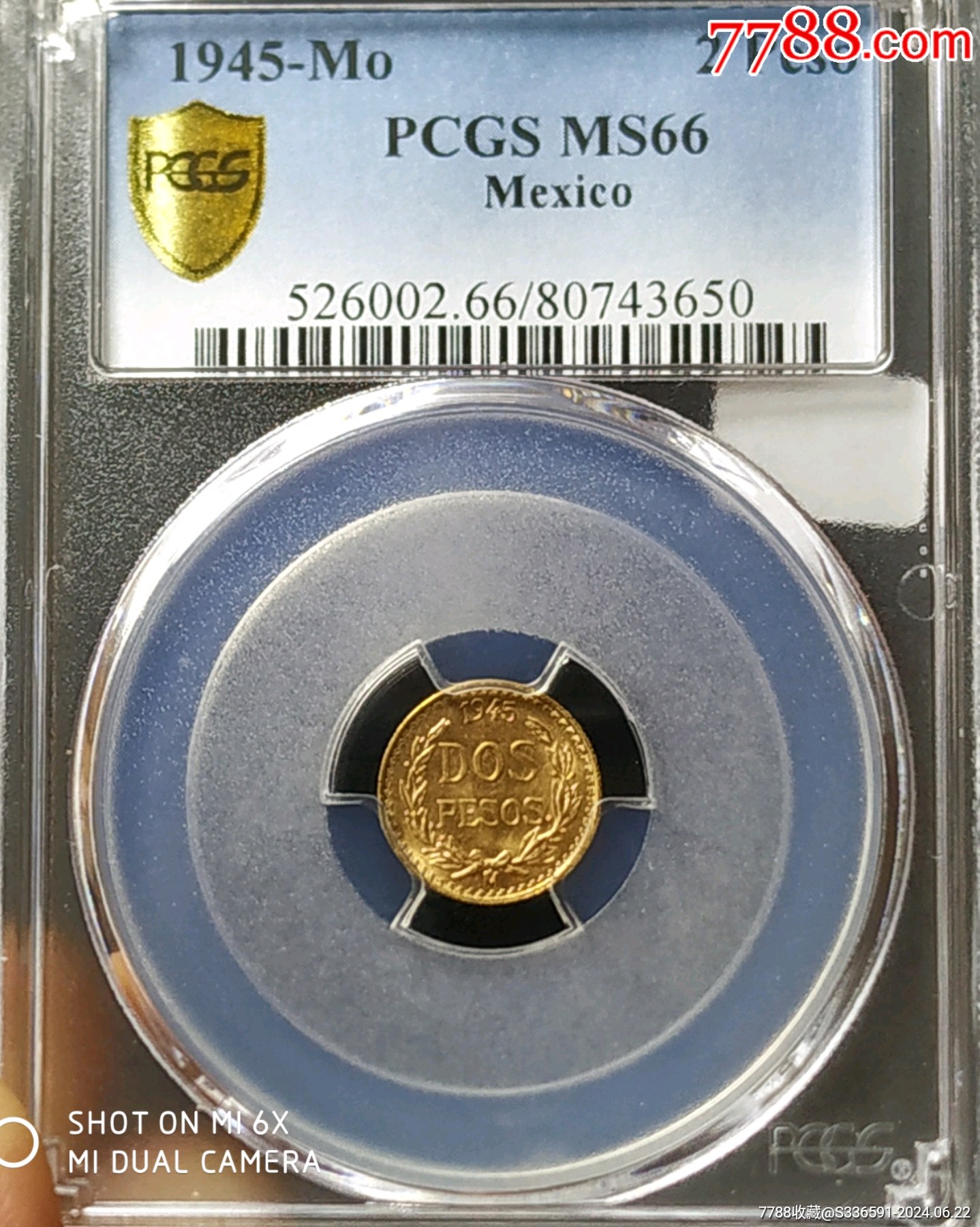 PCGS-Ms66，墨西哥鹰洋金币_货币纪念币_藏真阁银元古币专场【7788收藏__收藏热线】