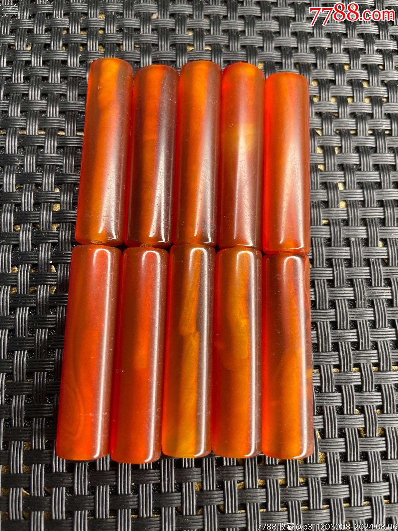 红玛瑙管珠勒子10个39x9.5mm-价格:88元-au38614158-玛瑙 -加价-7788收藏__收藏热线