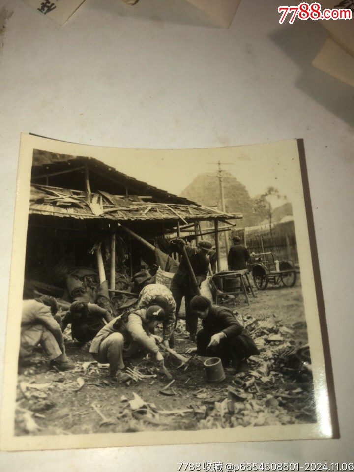 1）1957年广西省桂林防疫照片：北外街居民在牛骨场进行挖蛹工作_老照片_南国杂物店【7788收藏__收藏热线】