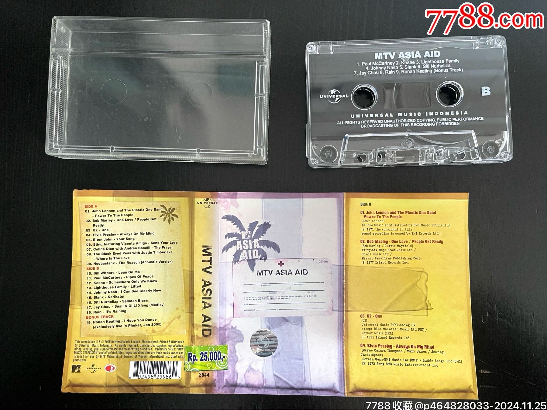 周杰伦周边～mtv.asia.aid～印尼版磁带-价格:234元-au39677054-磁带/卡带 -加价-7788收藏__收藏热线