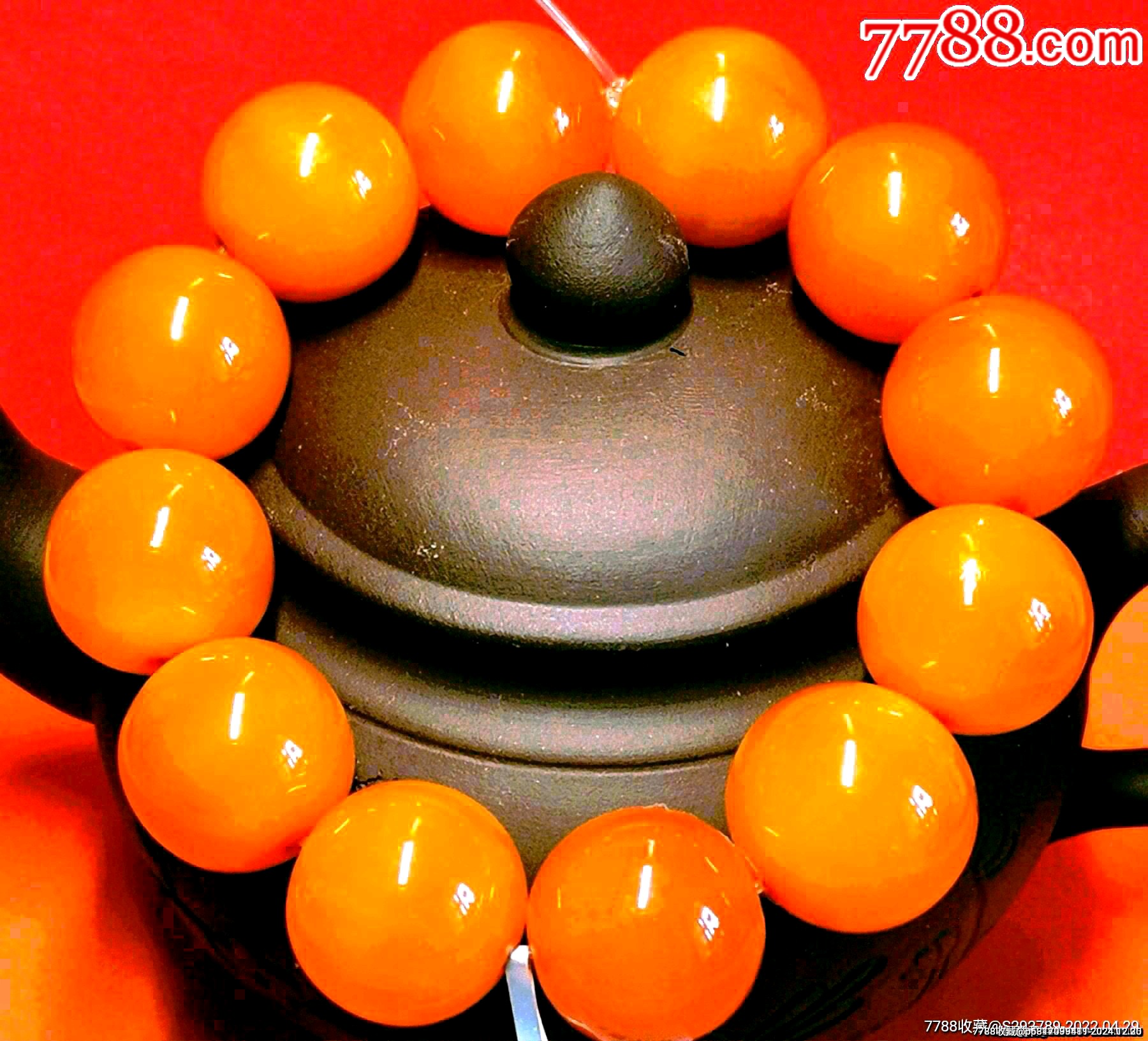 天然精品黄金甲大颗粒圆珠男士手串手链一条，正圆珠黄金甲手串20MM*12颗_其他手串/佛珠_图片欣赏_收藏价格_7788烟标收藏