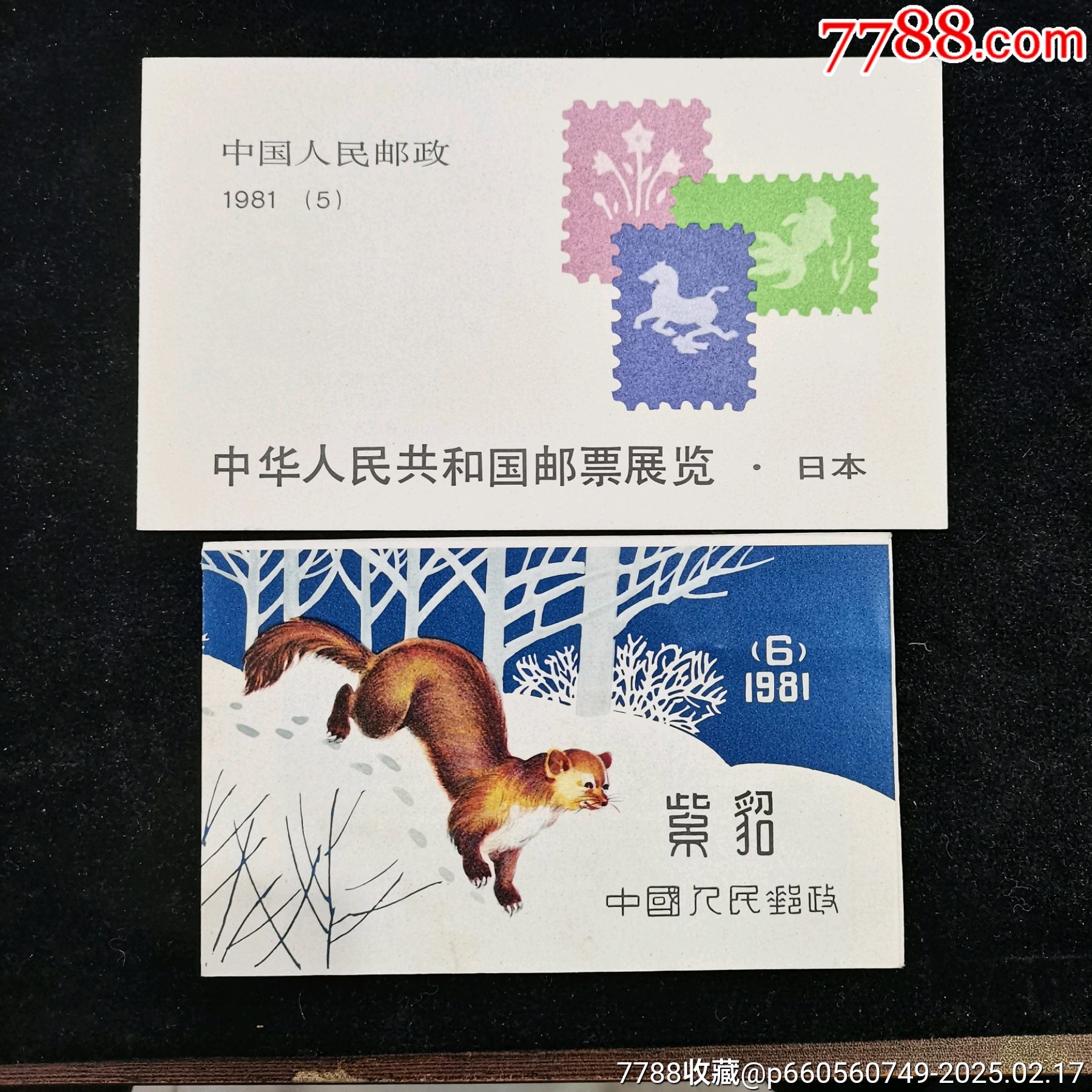 原票全品到绝品J63《日本邮展》、T68《紫貂》小本票2本一起拍_新中国邮票_富国钱币礼品【7788收藏__收藏热线】