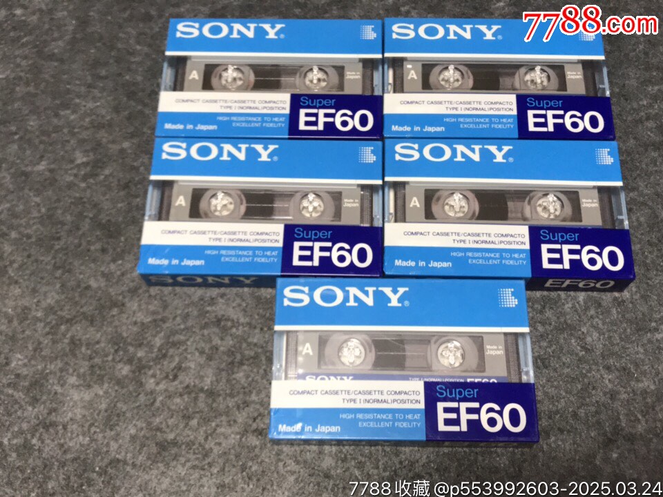 SONY·EF60（空白带）5盒·未拆封_磁带/卡带_图片欣赏_收藏价格_7788烟标收藏