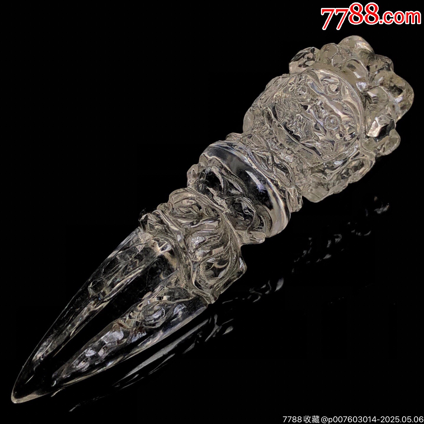 藏区回流老料水晶藏传佛教密宗法器三面大黑天金刚杵_水晶_真诚玉园【7788收藏__收藏热线】