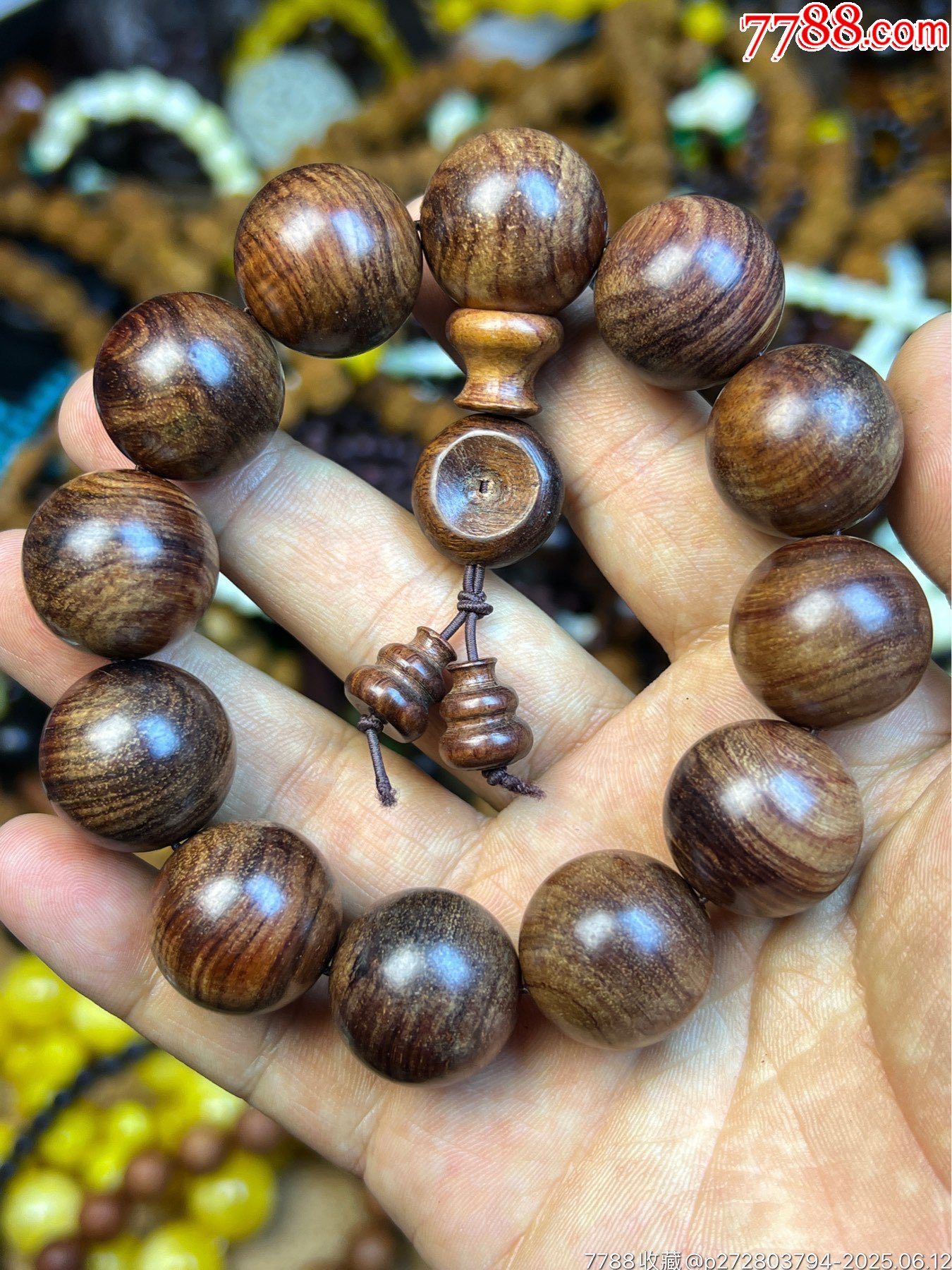 海南黄花梨油梨老料虎皮纹20mm手串-价格:20元-au41617377-黄花梨手串 -加价-7788收藏__收藏热线